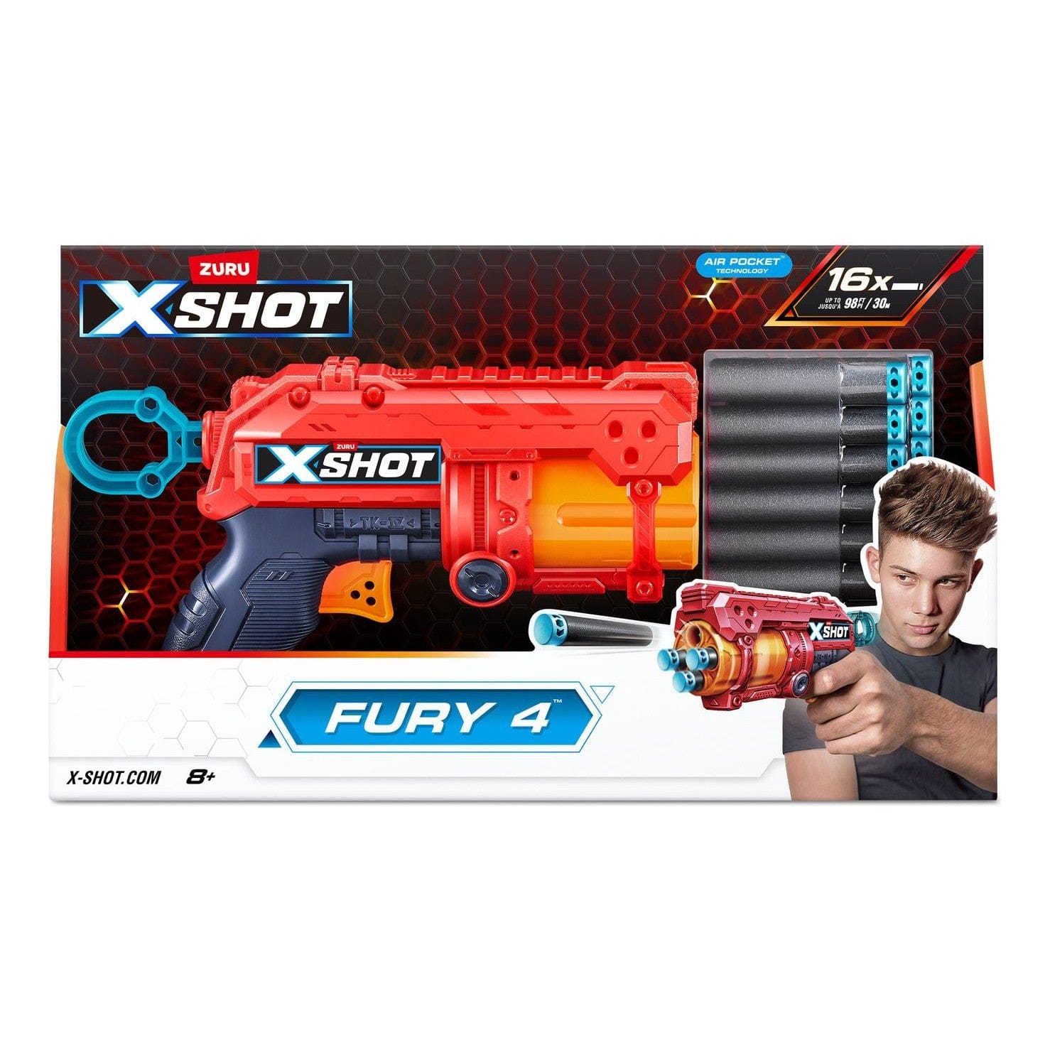 XShot Excel Fury 4 Blaster for Foam Dart Battles | Lennie's Toys