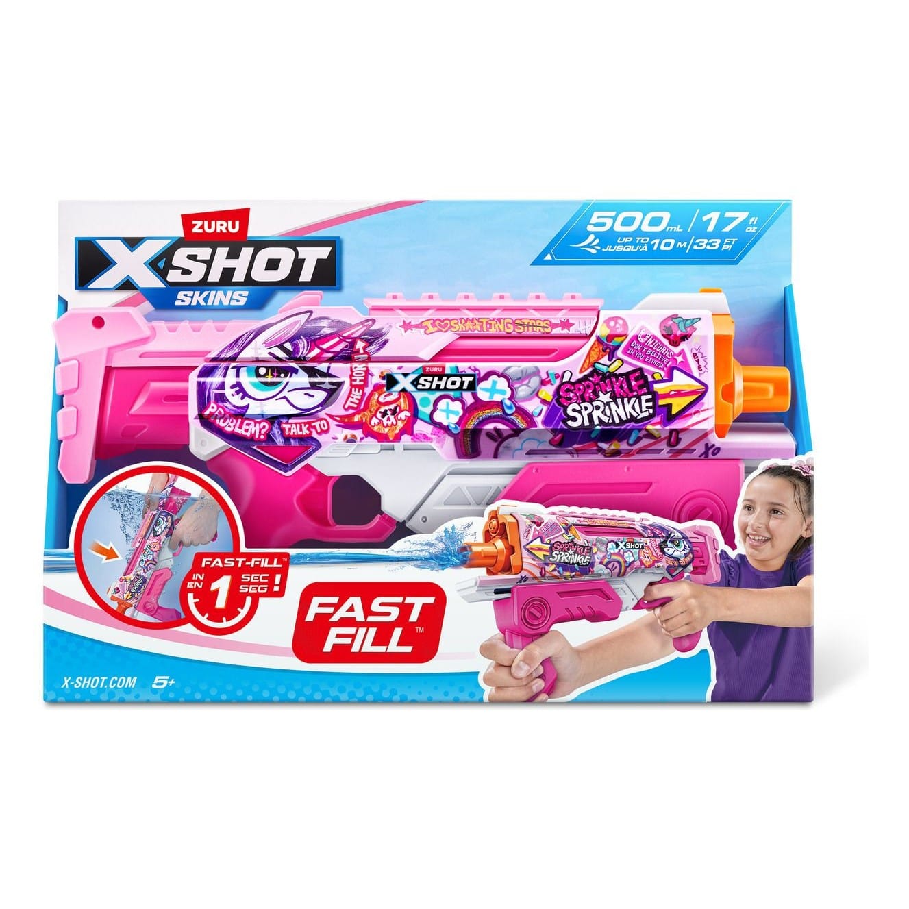 XShot Water Skins Hyperload Fast-Fill - Pink | Lennie's Toys