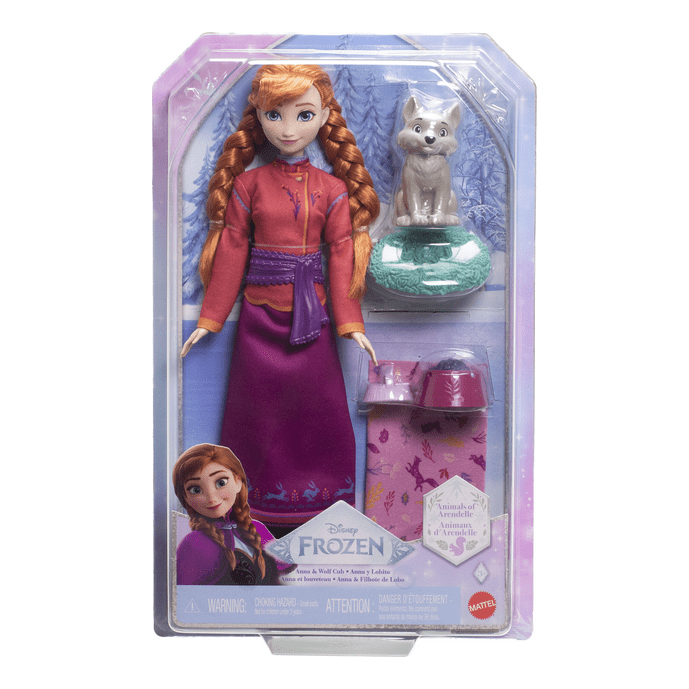 Disney Frozen Anna and Baby Wolf Toy Set
