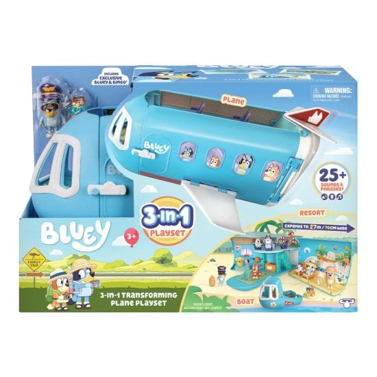 Bluey 3 In 1 Transforming Plane Playset With Figures